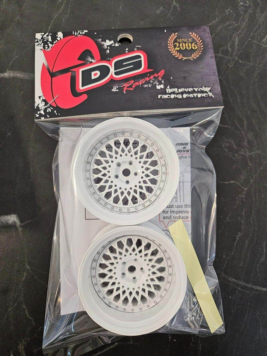 DS Racing Mesh RC Drift Wheel Set - 1/10 White DE‑303 – Drift Manji RC
