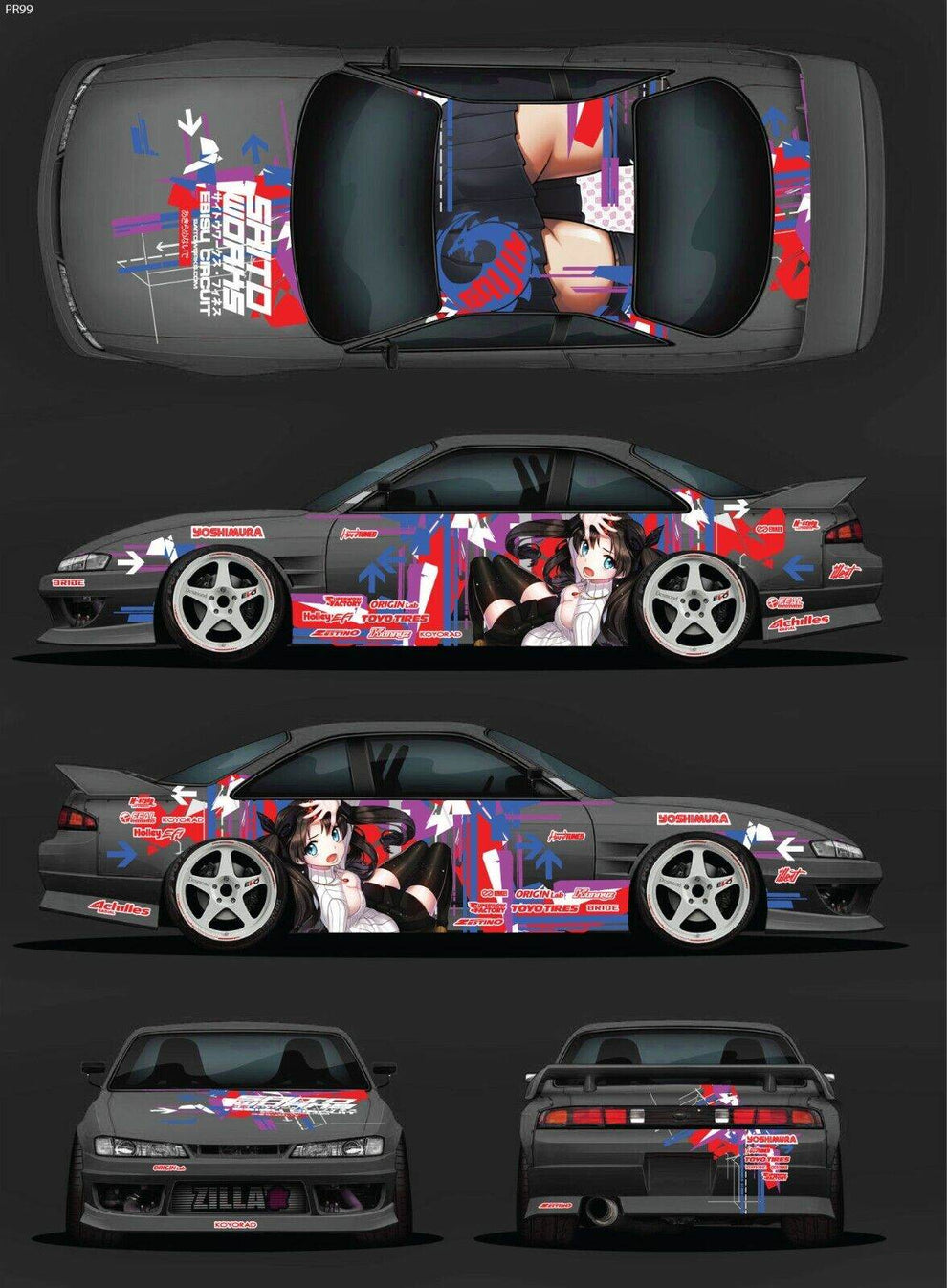 RC Car Livery Sticker Set - 1/10 Drift Body Decal 60 Designs – Drift ...